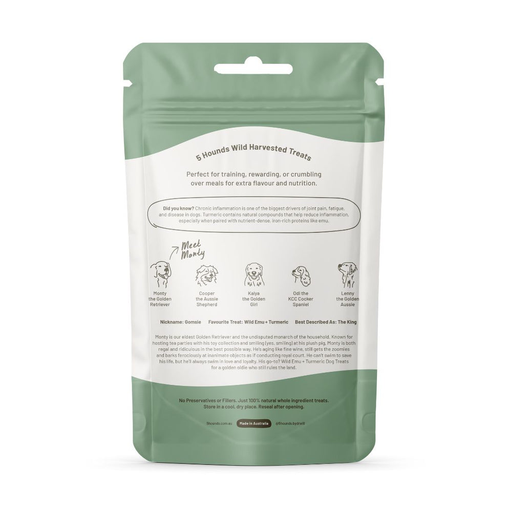 Freeze-Dried Emu & Turmeric Dog Treats | 5 Hounds by Dr Will